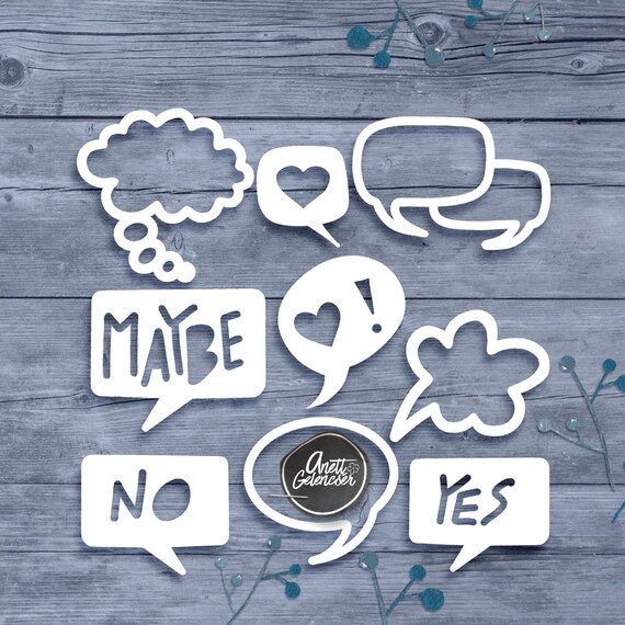 Speech Bubbles Cut File133 SVG PNG PDF Dxf Silhouette Cameo - Etsy