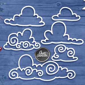 Clouds Cut File 86SVG, Paper, PNG PDF Dxf Silhouette, Scrapbooking ...