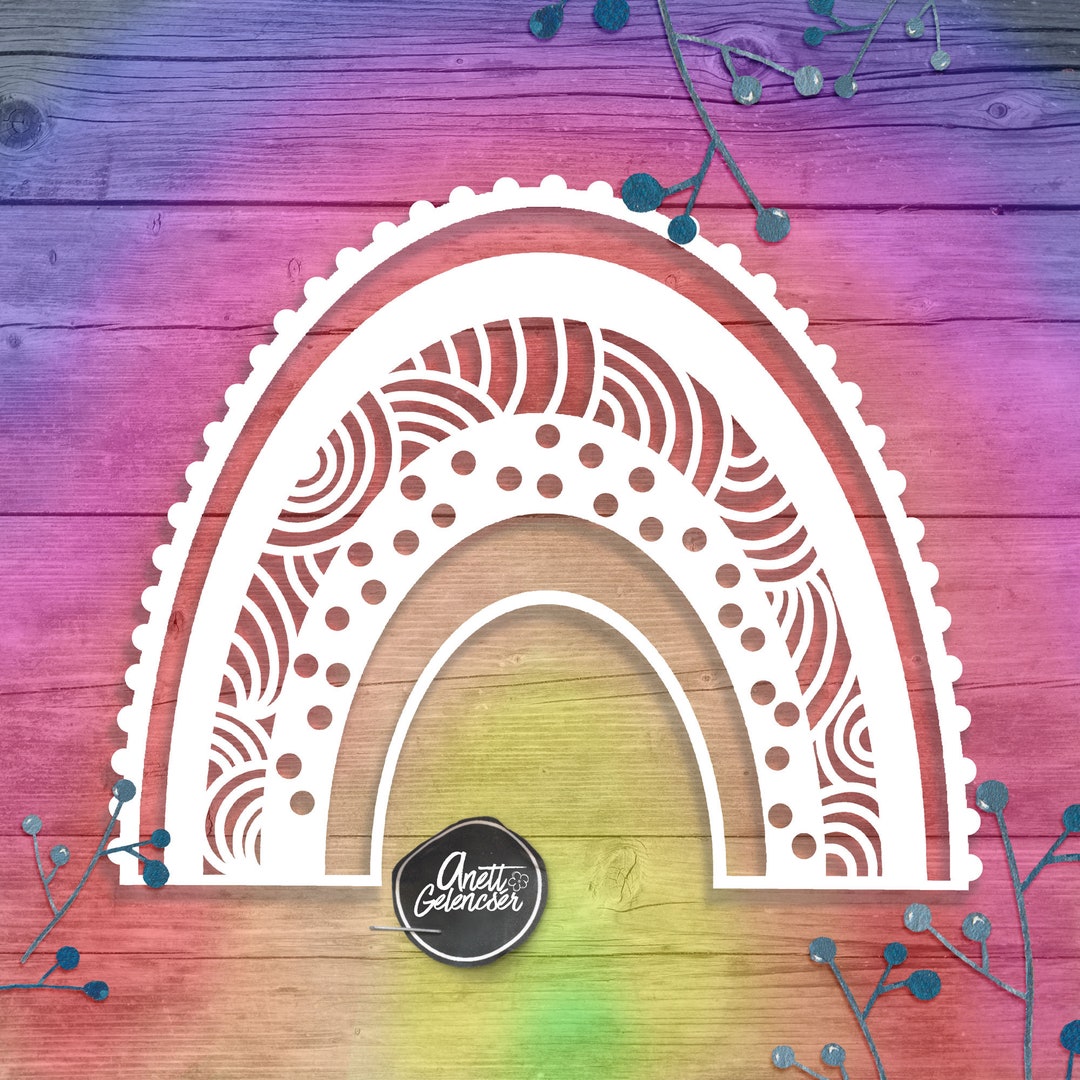 156 Rainbow Cut File SVG, PNG PDF Dxf, Silhouette Cameo, Scrapbooking ...