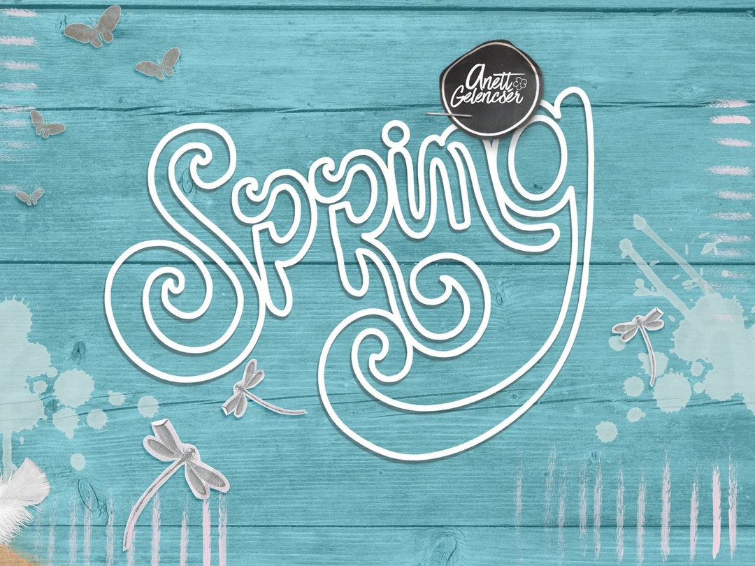 228 Spring Title Cut File SVG, PNG PDF Dxf, Silhouette Cameo ...