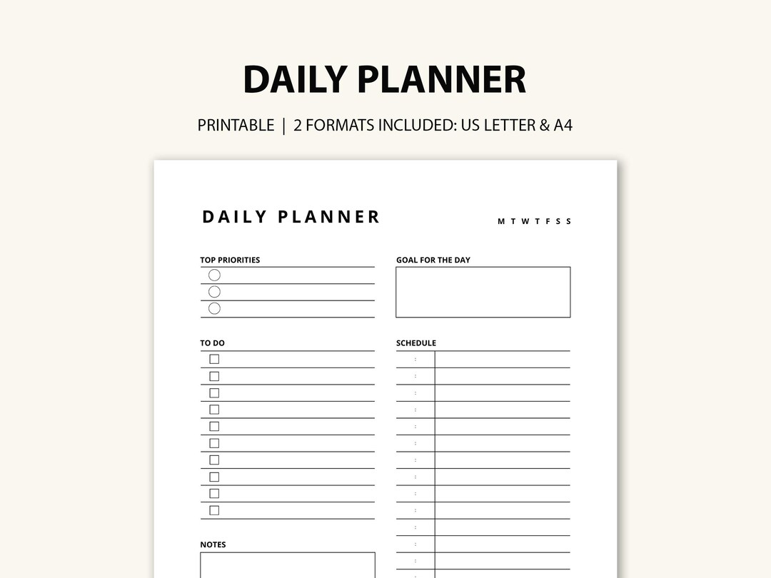 Daily Planner | Printable PDF - Etsy
