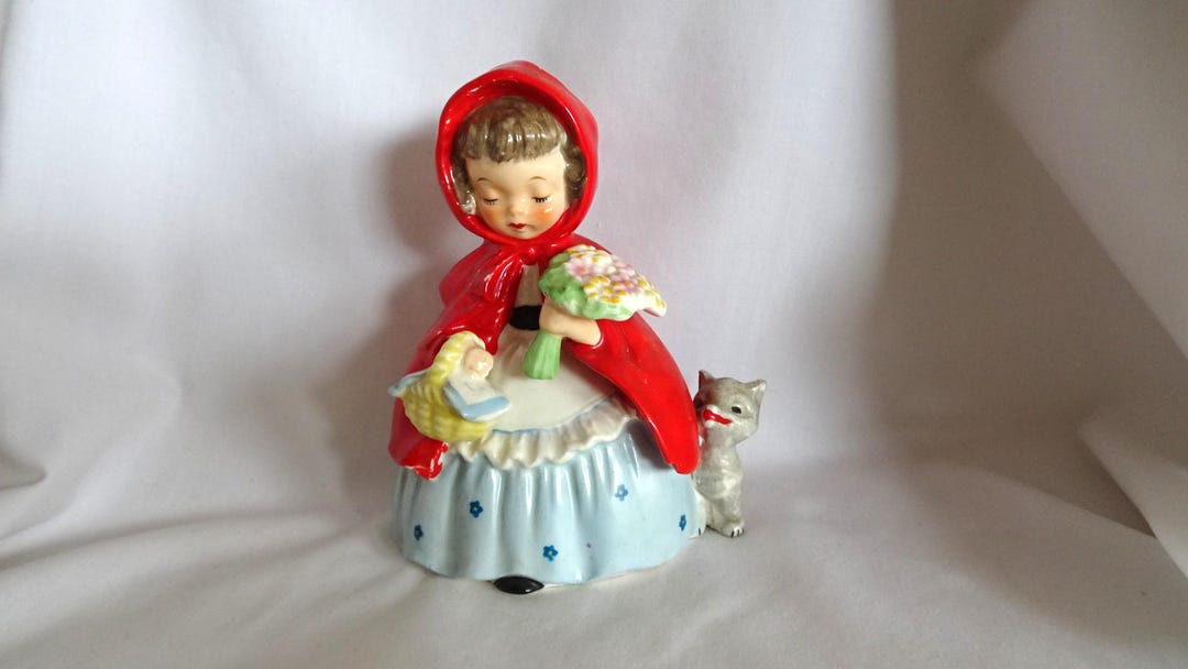 Vintage Little Red Riding Hood Figurine, Fine China Hand Painted, Japan ...