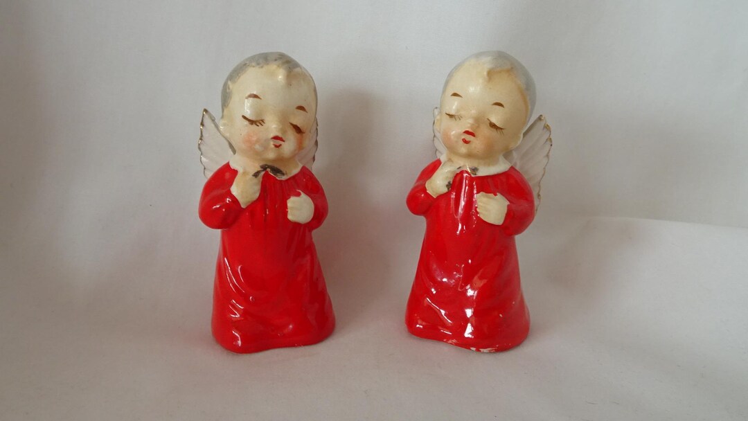 Vintage Angel Salt and Pepper Shakers, Japan - Etsy