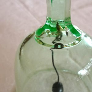 Vintage Depression Green Glass Dinner Bell With Crystal Facetted Handle ...
