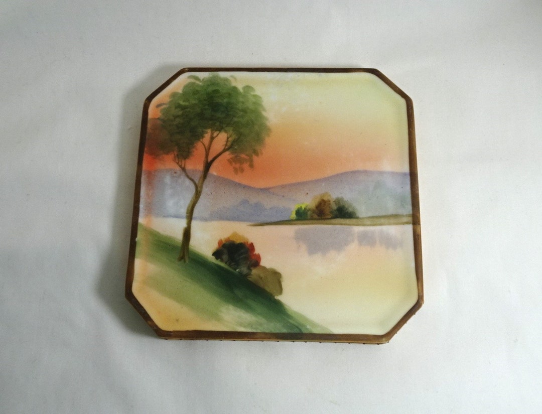 Nippon Trivet Hand Painted. Lake Scene - Etsy