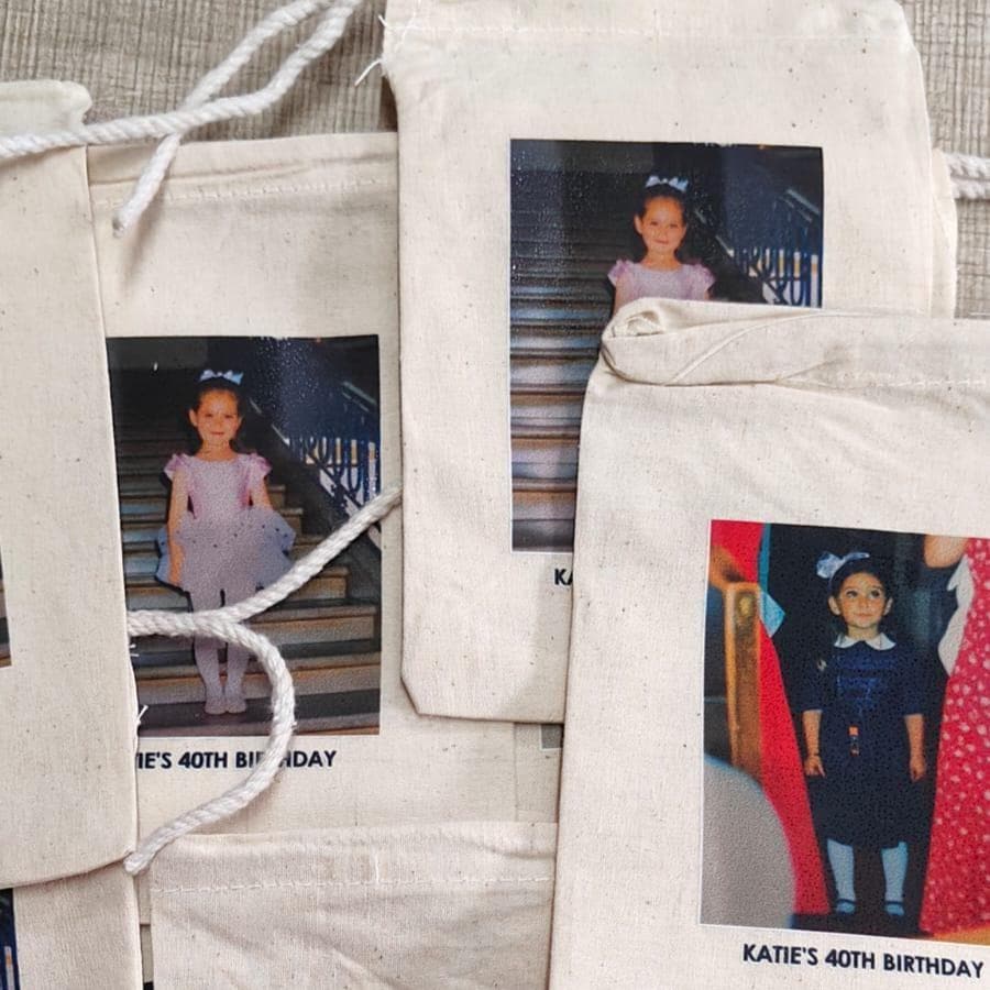 Custom Birthday Favor Bags With Image - 20th 30th 40th 50th 60th 70th ...
