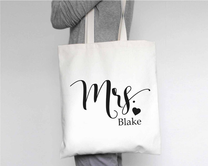 Personalized Mrs Tote Bag-wedding Tote Bag-bridal Shower Gift-gift for ...