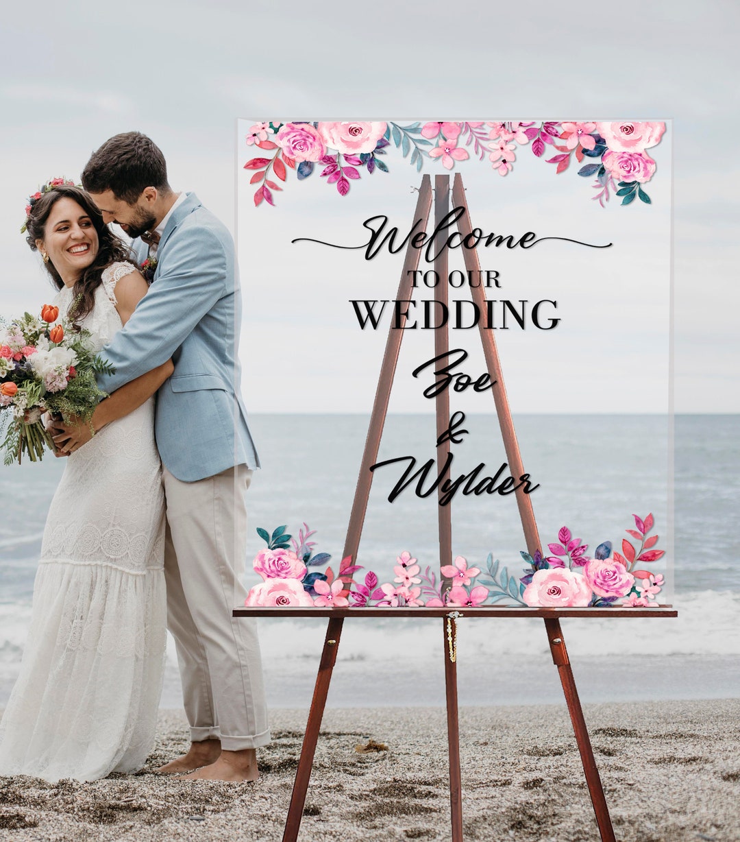 Acrylic Last Name Wedding Sign - Frosted Acrylic Wedding Sign - Wedding ...