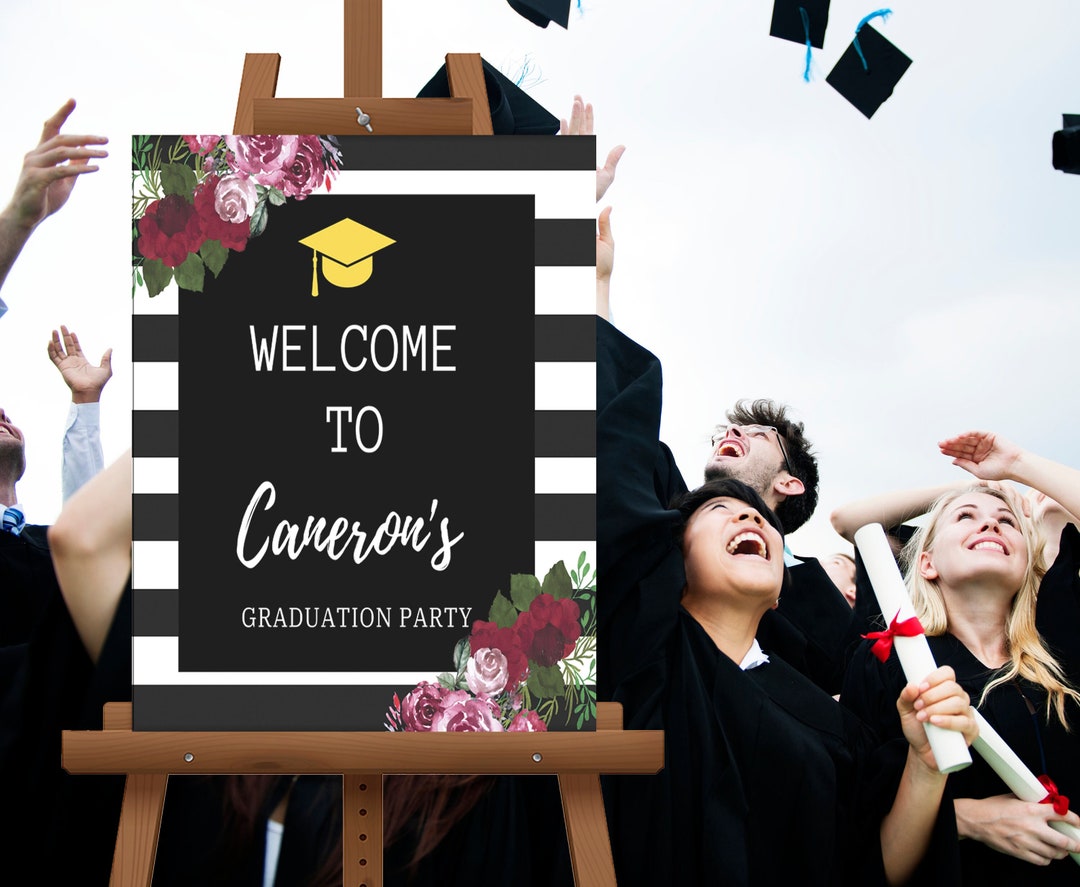 Frosted Acrylic Sign - Graduation Welcome Sign - Photo Graduation Sign ...