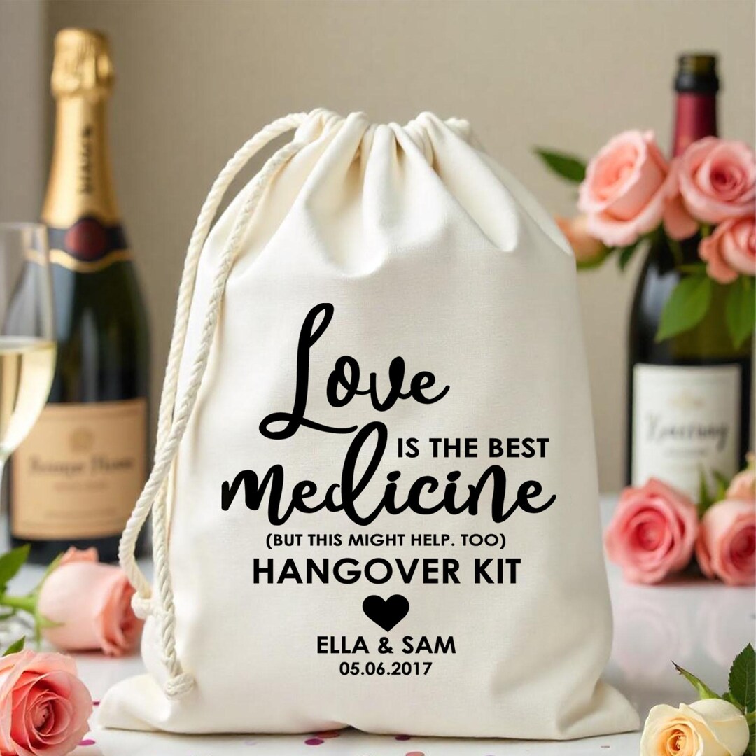 Love is the Best Medicine Hangover Kit Bag-bachelorette Party Bag ...