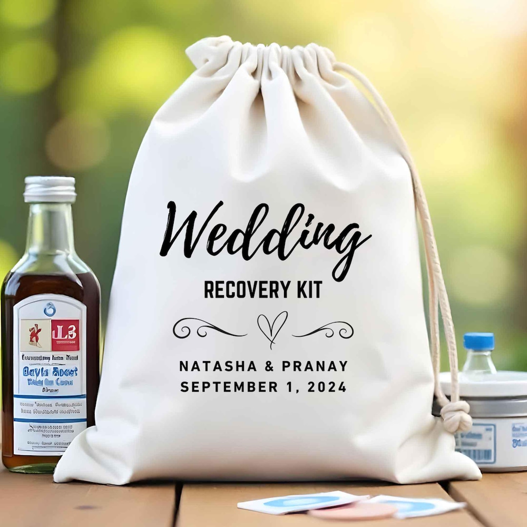Personalized Wedding Recovery Kit - Custom Wedding - Guest Favor Bags ...
