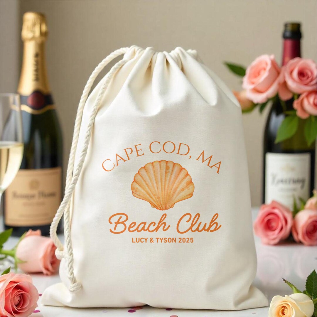 Custom Beach Club Shell Bags - Girls Weekend Trip Hangover Kit ...