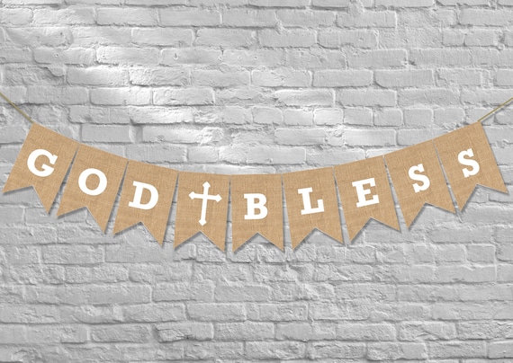 God Bless Banner-first Communion Banner-christening | Etsy
