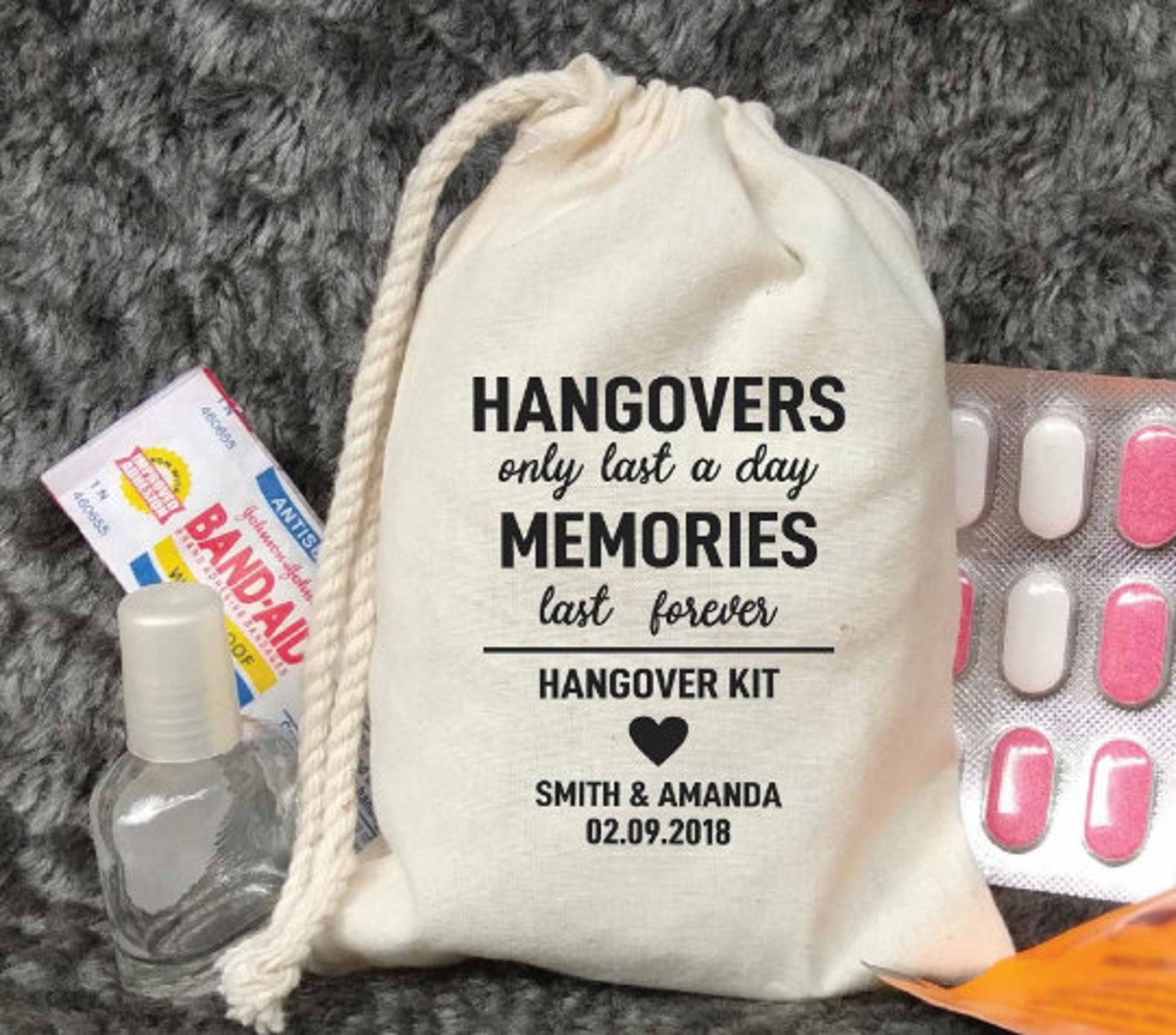 Set of 10-hangover Kit Bags-recovery Kit Bags-bachelorette - Etsy