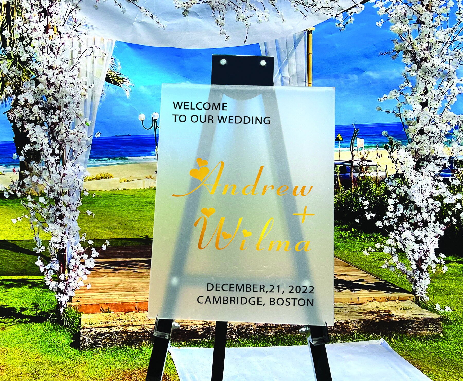 Frosted Acrylic Wedding Welcome Sign - Frosted Acrylic Wedding Decor ...