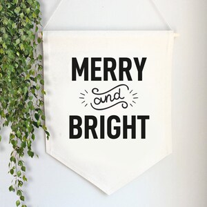 Merry and Bright Christmas Wall Banner,gallery Wall Sign,kids Bedroom ...