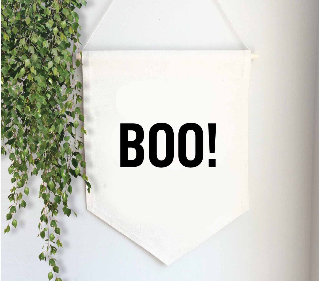 Boo Wall Banner-happy Halloween Banner-halloween Wall Art-halloween ...