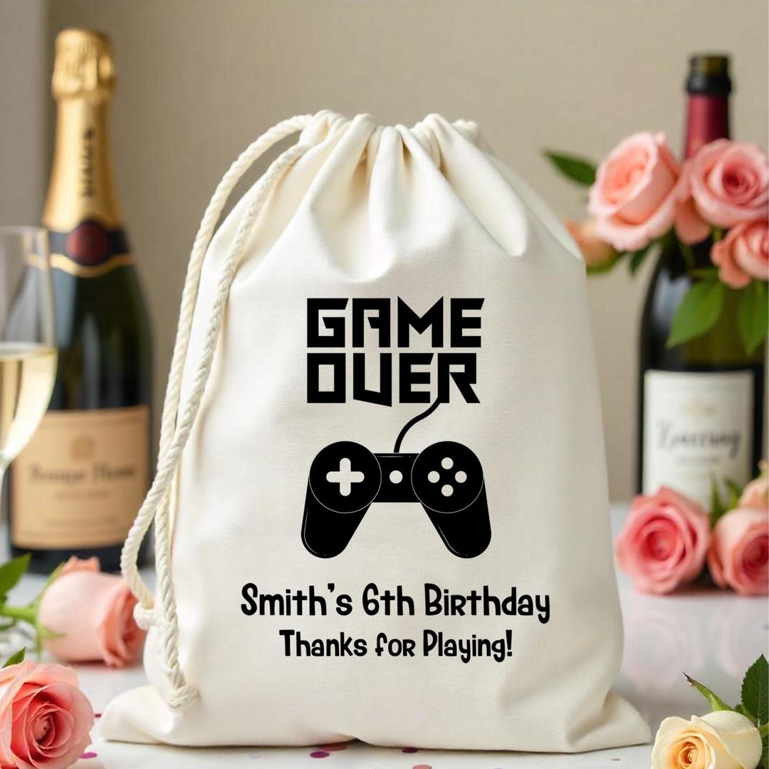 Game Over Thank You-controller Video Game-kids Party Favor-personalized ...