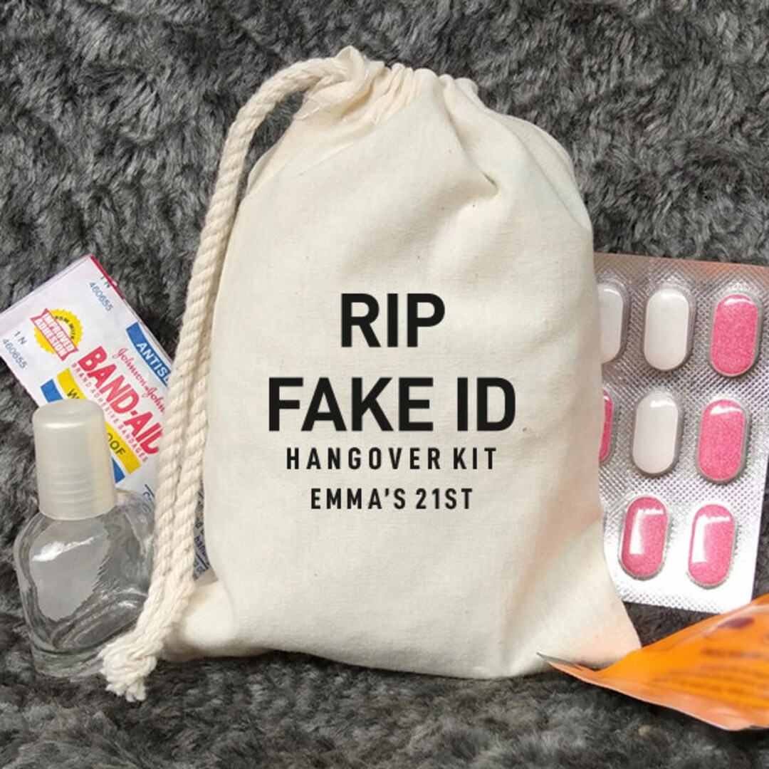 Custom RIP Fake ID Hangover Kit Twenty First Birthday 21st Party Favor ...