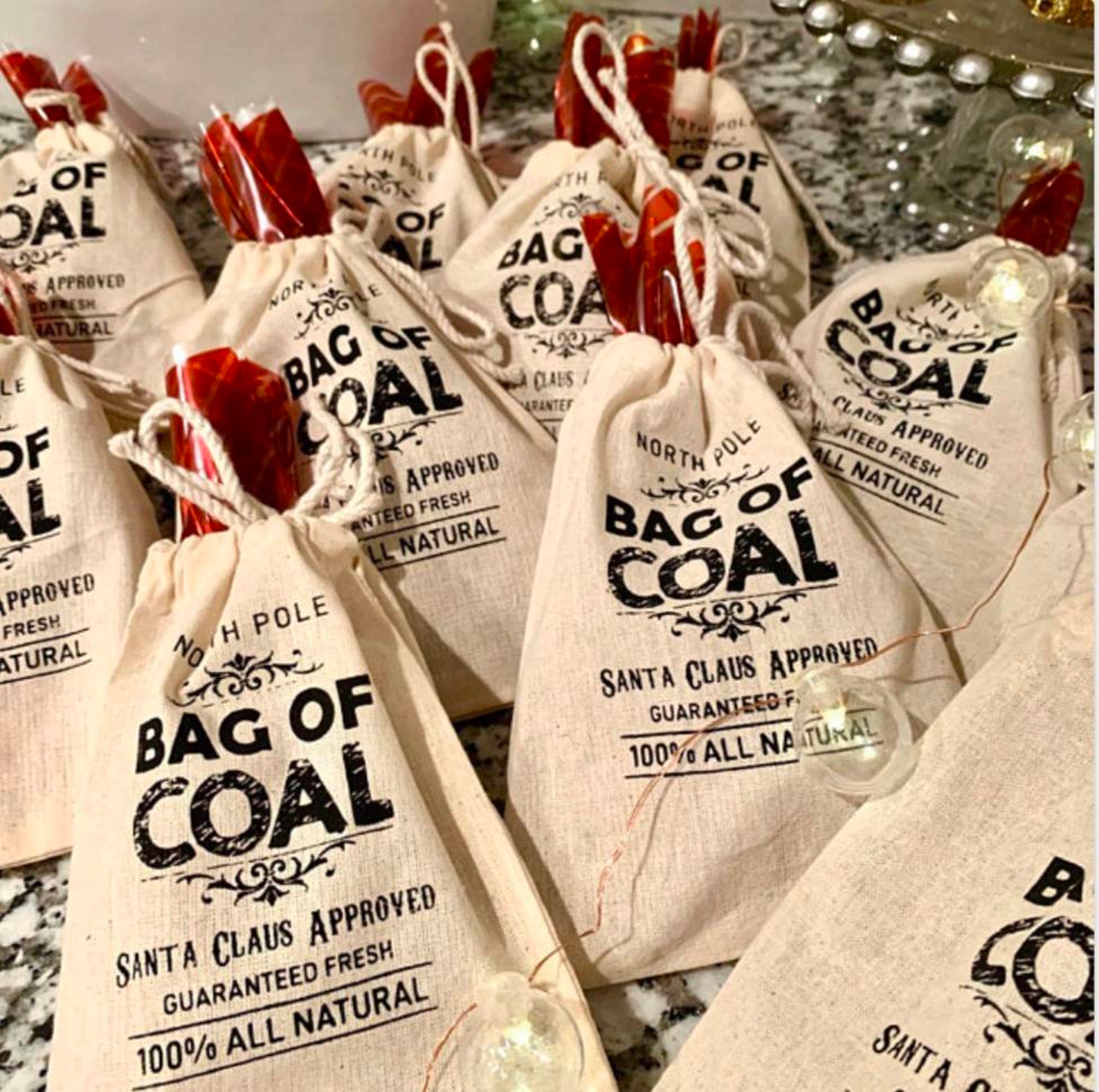 Christmas Bag-bag of Coal-christmas Gift Bag-christmas Favor - Etsy UK