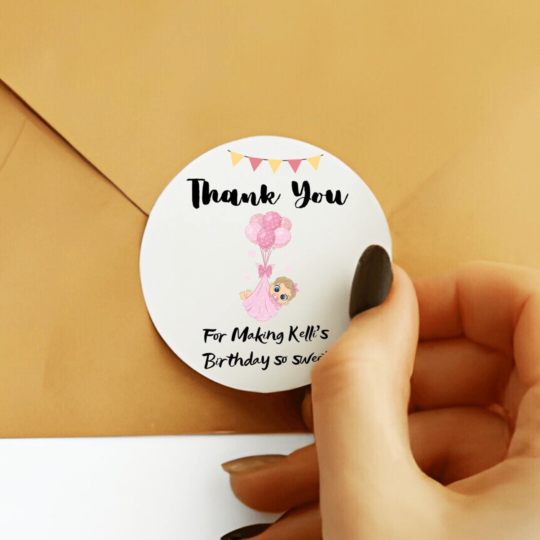 Happy Birthday Girl Baby Craft Stickers - Party Thankyou Labels ...