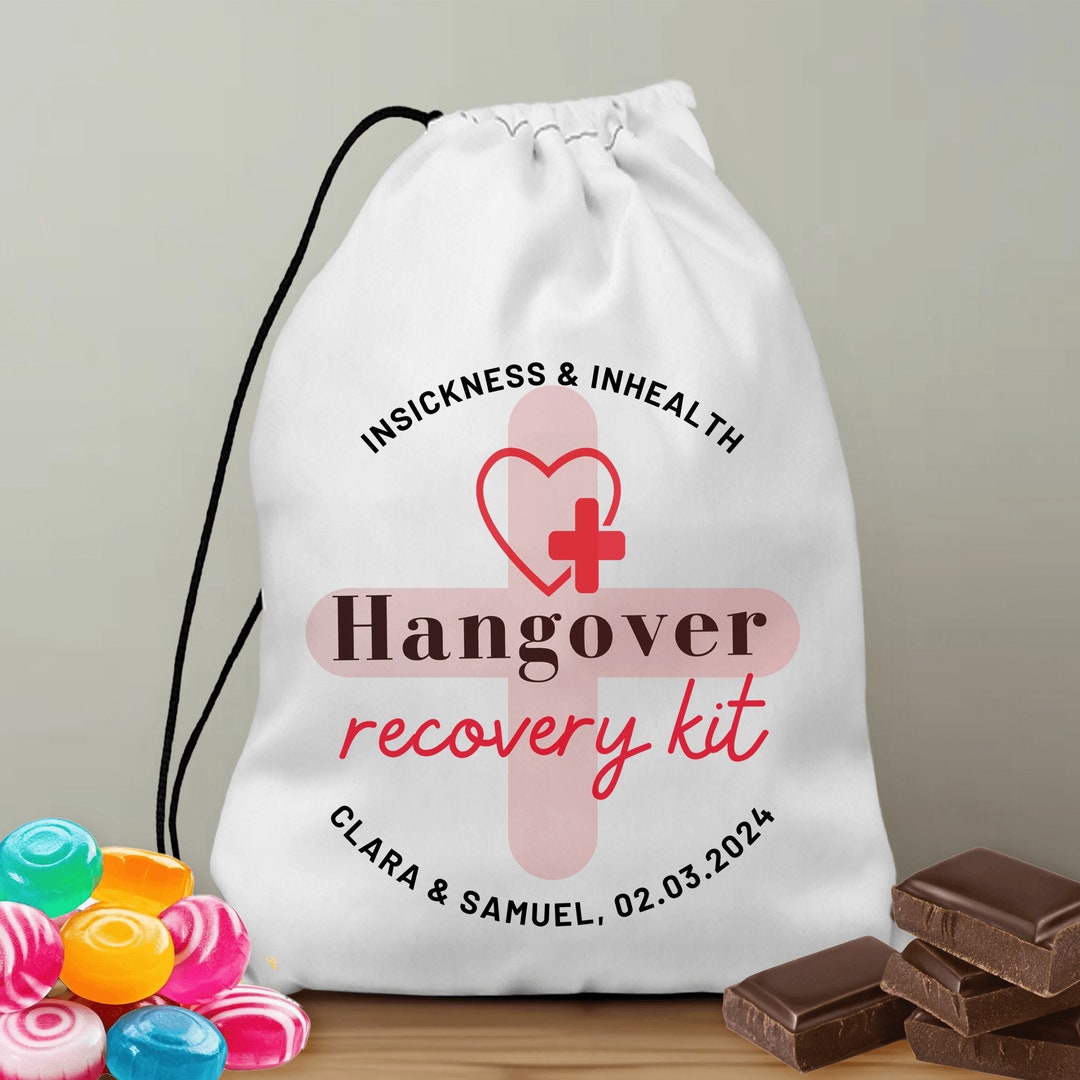 Personalized Hangover Recovery Kit Bags, Personalized Gift Bags ...