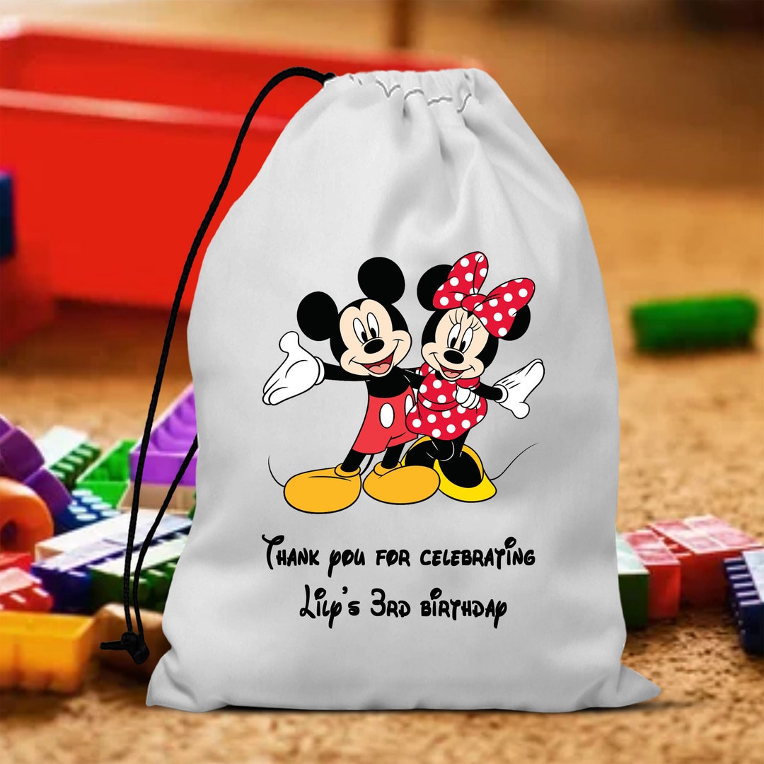 Personalized Mickey Minnie Favor Bags, Custom Disney Birthday Favor ...