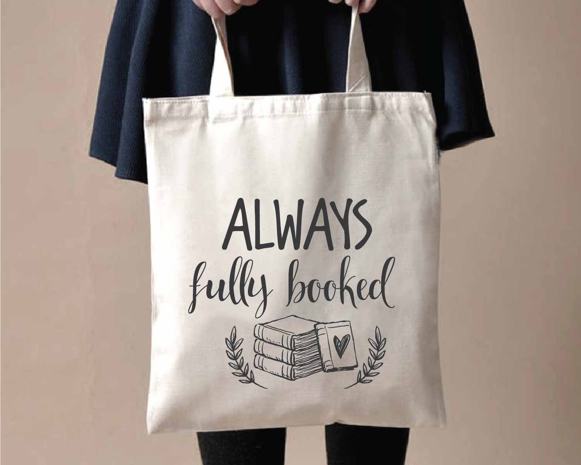 Always Fully Booked Tote Bag- Book Lover-gift for Reader-library Bag ...
