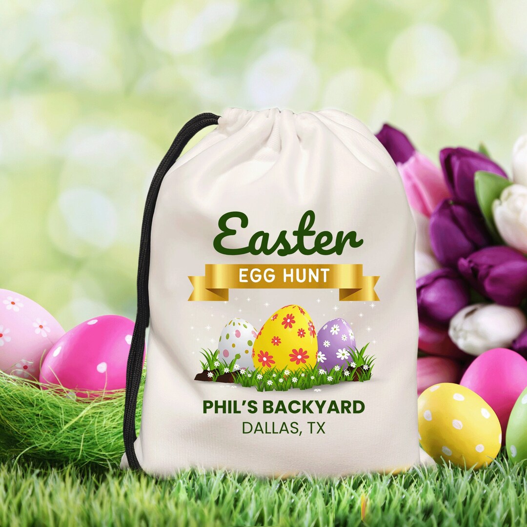 Customized Easter Egg Hunt Favor Bags - House Party Egg Hunt Bags ...