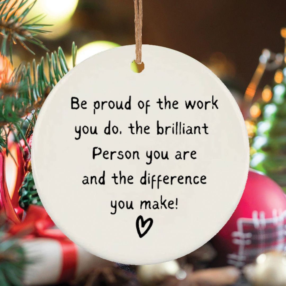Be Proud of the Work You Do - Thank You Gift for Coworker - Work Bestie Wish Ornament Gift ...
