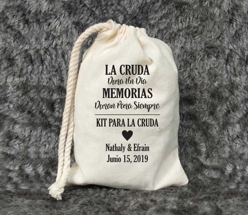 Personalised La Cruda Hangover Kit Bags - Cruda Kit - Bachelorette ...