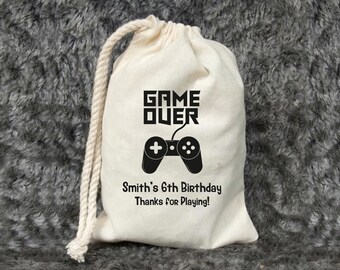 Game OVER BIRTHDAY Thank You Bags With Controller Video Game Thank You ...