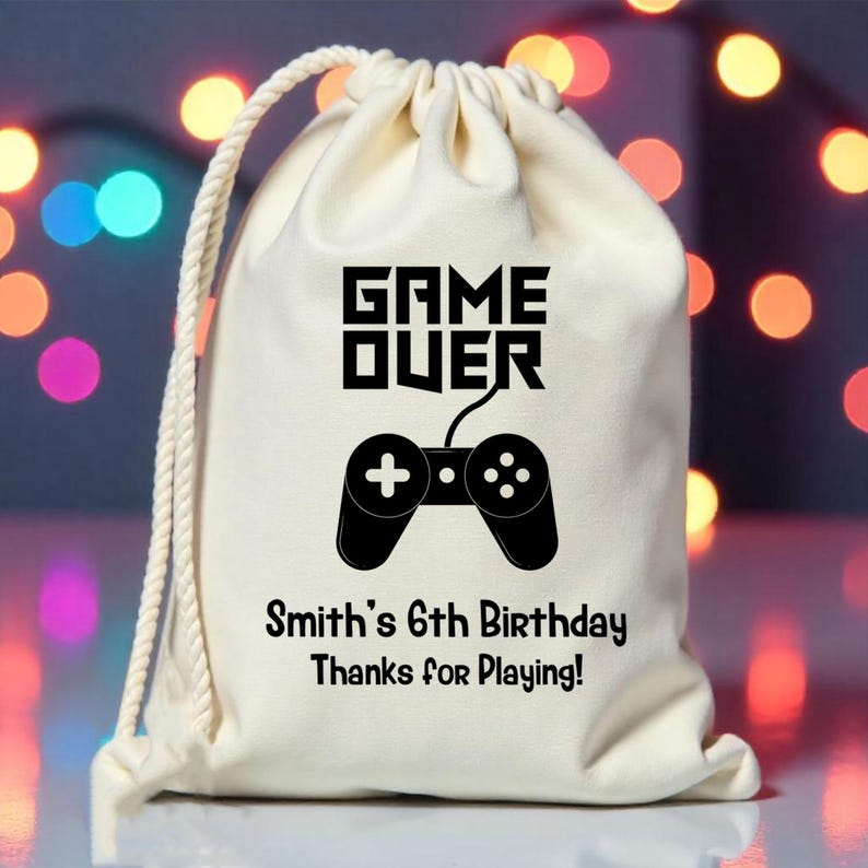 Game Over Thank You-controller Video Game-kids Party Favor-personalized ...
