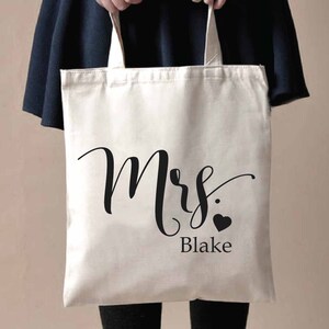 Personalized Mrs Tote Bag-wedding Tote Bag-bridal Shower Gift-gift for ...