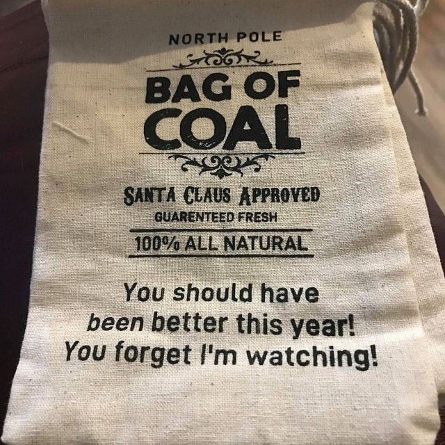 Christmas Bag-bag of Coal-christmas Gift Bag-christmas Favor - Etsy UK