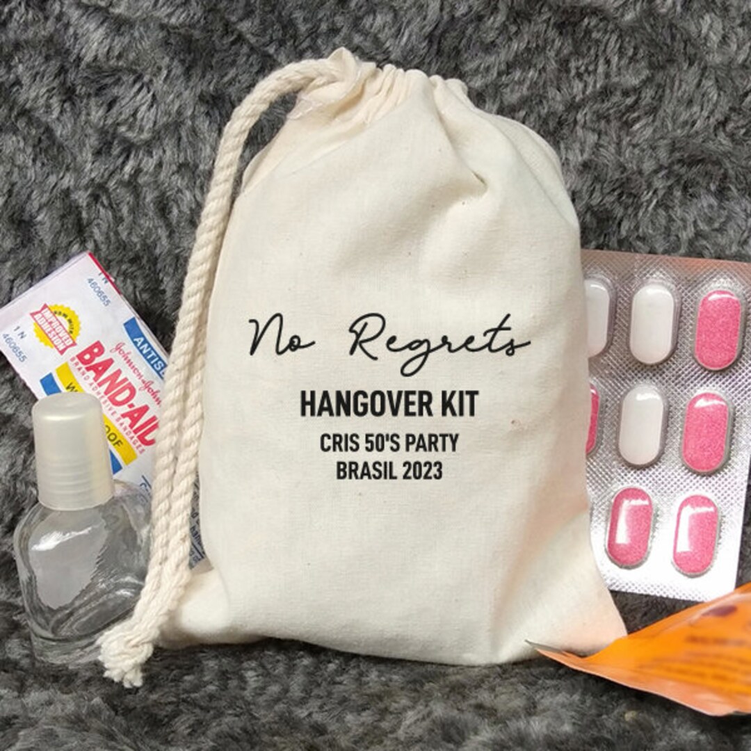 No Regrets Hangover Kit,personalized Bachelorette Favors, I Regret ...