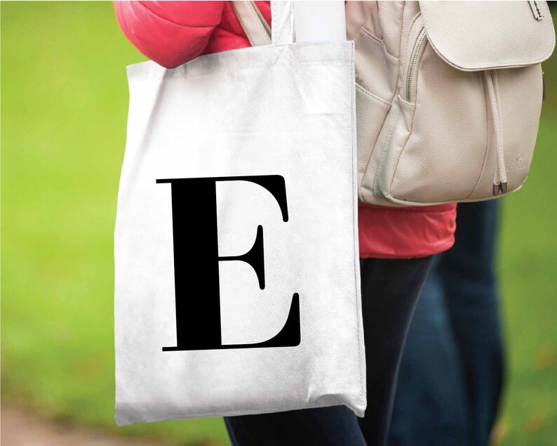 Initial Tote Bag-monogram Tote Bag-personalized Canvas Tote | Etsy