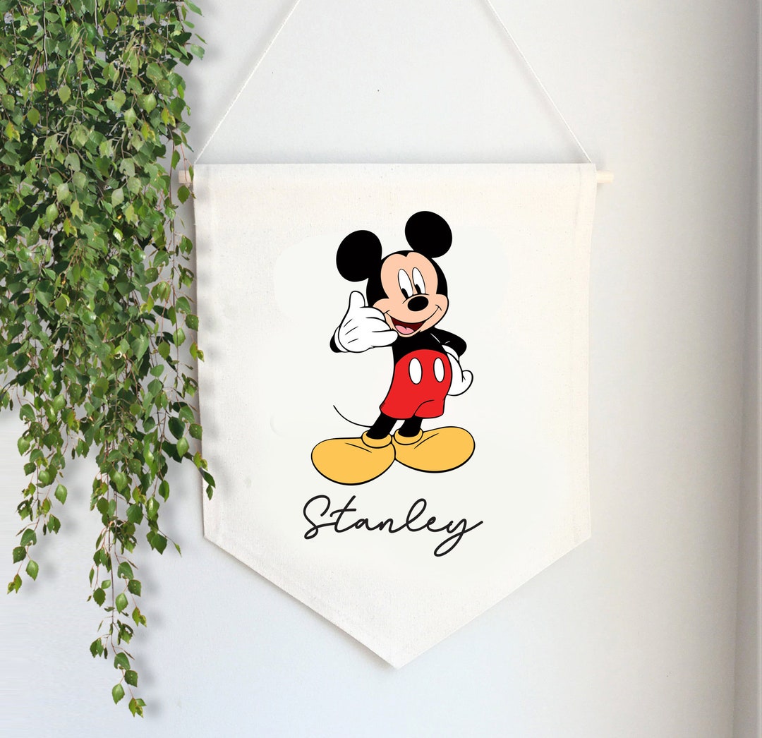 Custom Disney Mickey Minnie Nursery Wall Hanging Banner, Your Design ...