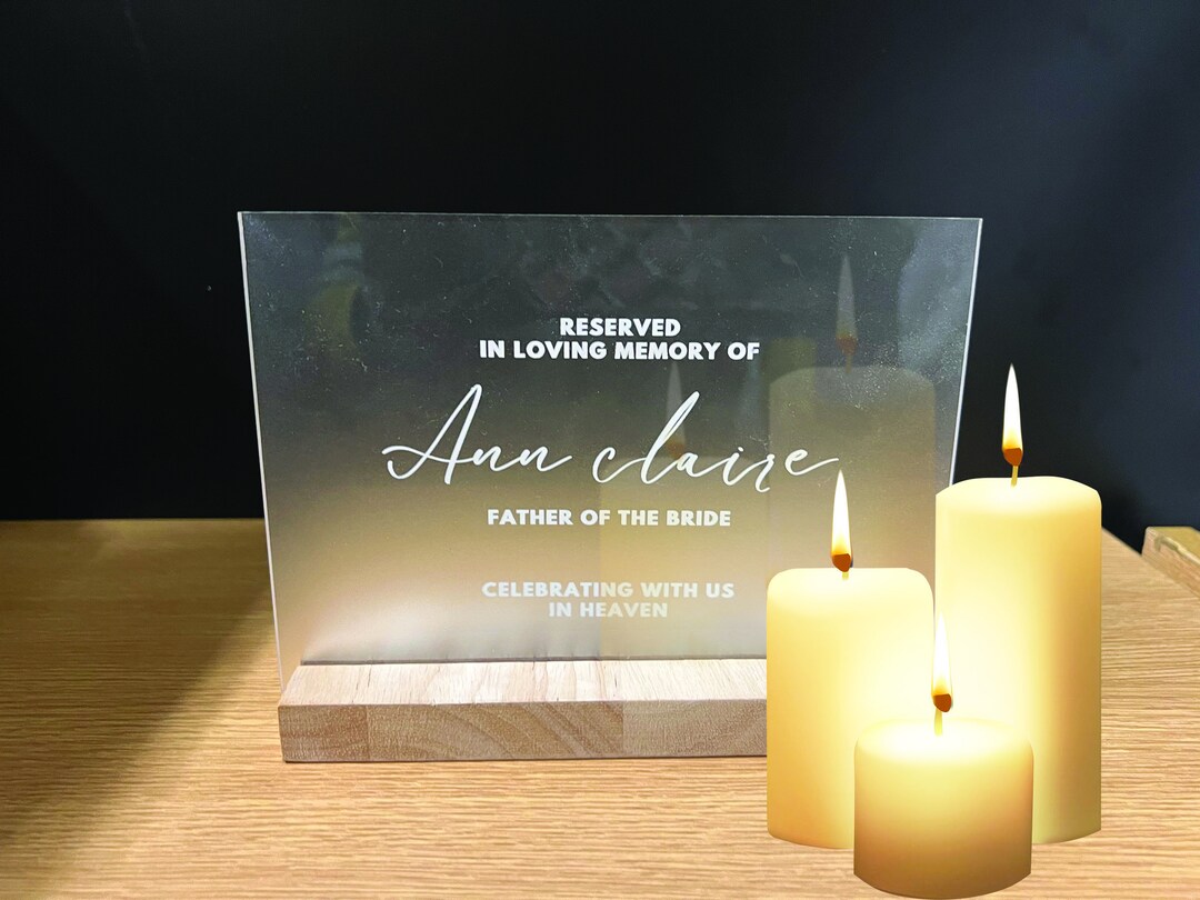 Memorial Table Sign - Wedding Seating Reserved for the Father of the ...