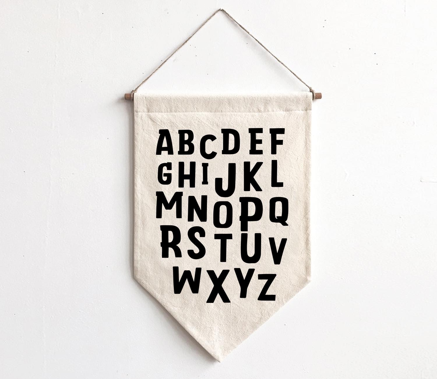 English Alphabet Wall Flag - Gender Neutral Nursery or New Baby Gift ...
