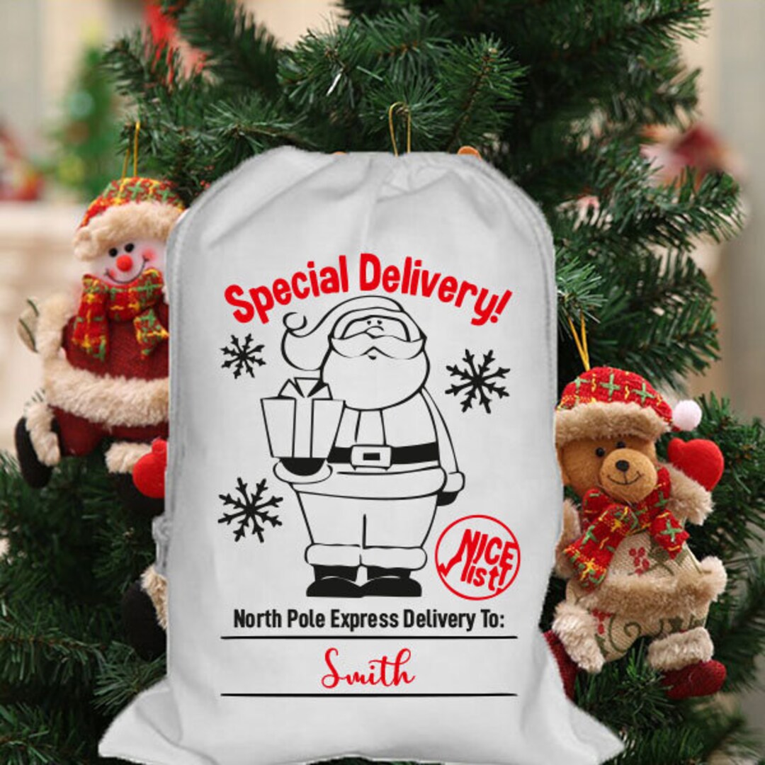 Special Delivery Santa Sack - Custom Santa Bag - North Pole Express ...