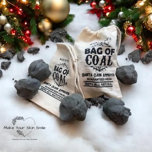Christmas Bag-bag of Coal-christmas Gift Bag-christmas Favor Bag-santa ...