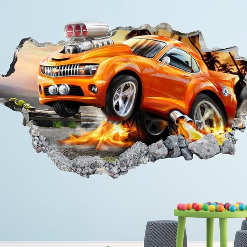 Tiger Wall Decal Jungle 3D Smashed Wall Art Sticker Kids | Etsy