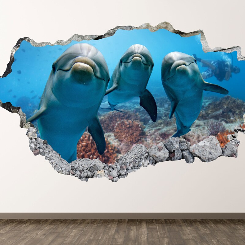 Dolphin Wall Decals - Etsy