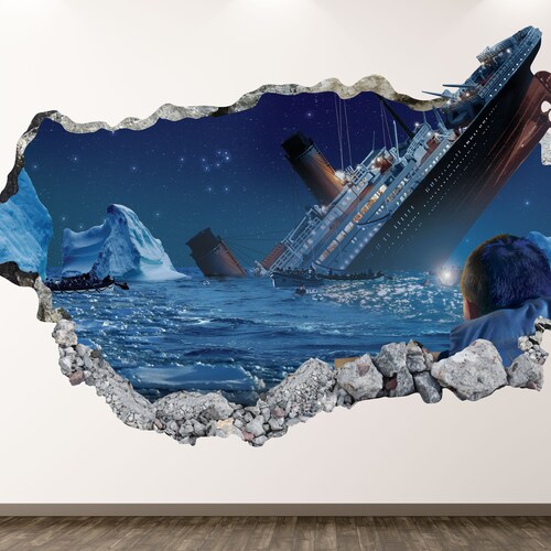 Titanic Wall Decal Ship Movie 3D Smashed Wall Art Sticker | Etsy