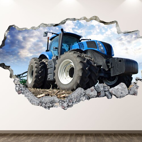 Tractor Wall Decal Farm 3D Smashed Wall Art Sticker Kids | Etsy