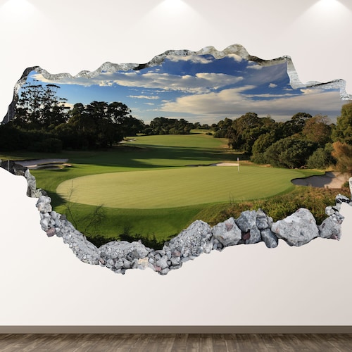 Golf Wall Decal Field Course 3D Smashed Wall Art Sticker - Etsy