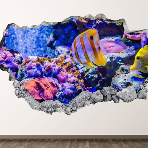 Aquarium Wall Decal Ocean Fish 3D Window Wall Art Sticker - Etsy