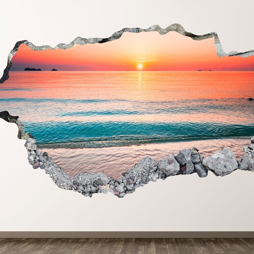 Tiger Wall Decal Jungle 3D Smashed Wall Art Sticker Kids - Etsy