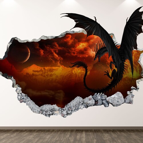 Blue Snake Wall Decal Animal 3D Smashed Wall Art Sticker - Etsy